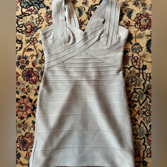 Herve Leger | Dresses | Herve Leger Light Blue Dress | Poshmark